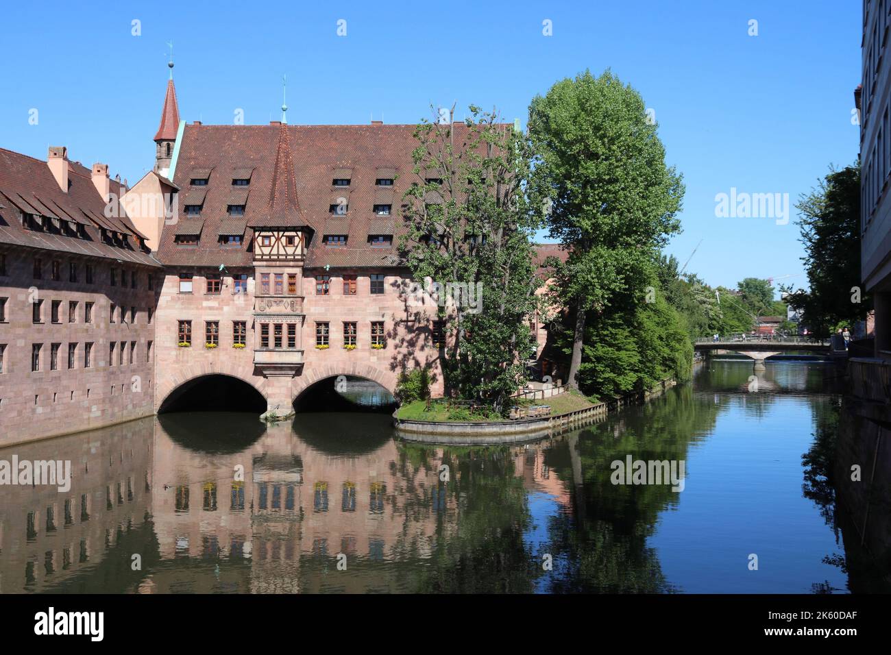 Nuremberg landmark in Germany. Holy Spirit Hospital (Heilig-Geist ...