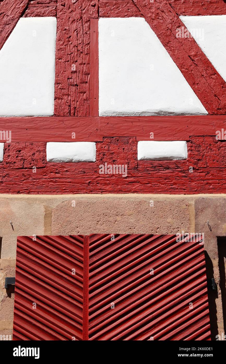 Half-timbered house timber framing detail. Traditional German ...