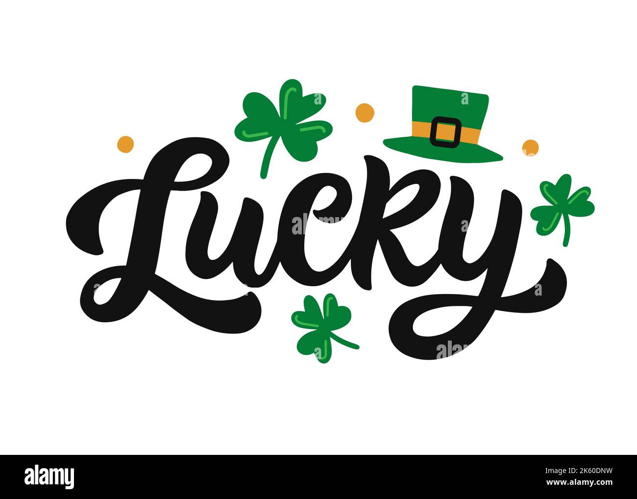 Lucky Hand written vector lettering word Stock Vector Image & Art - Alamy