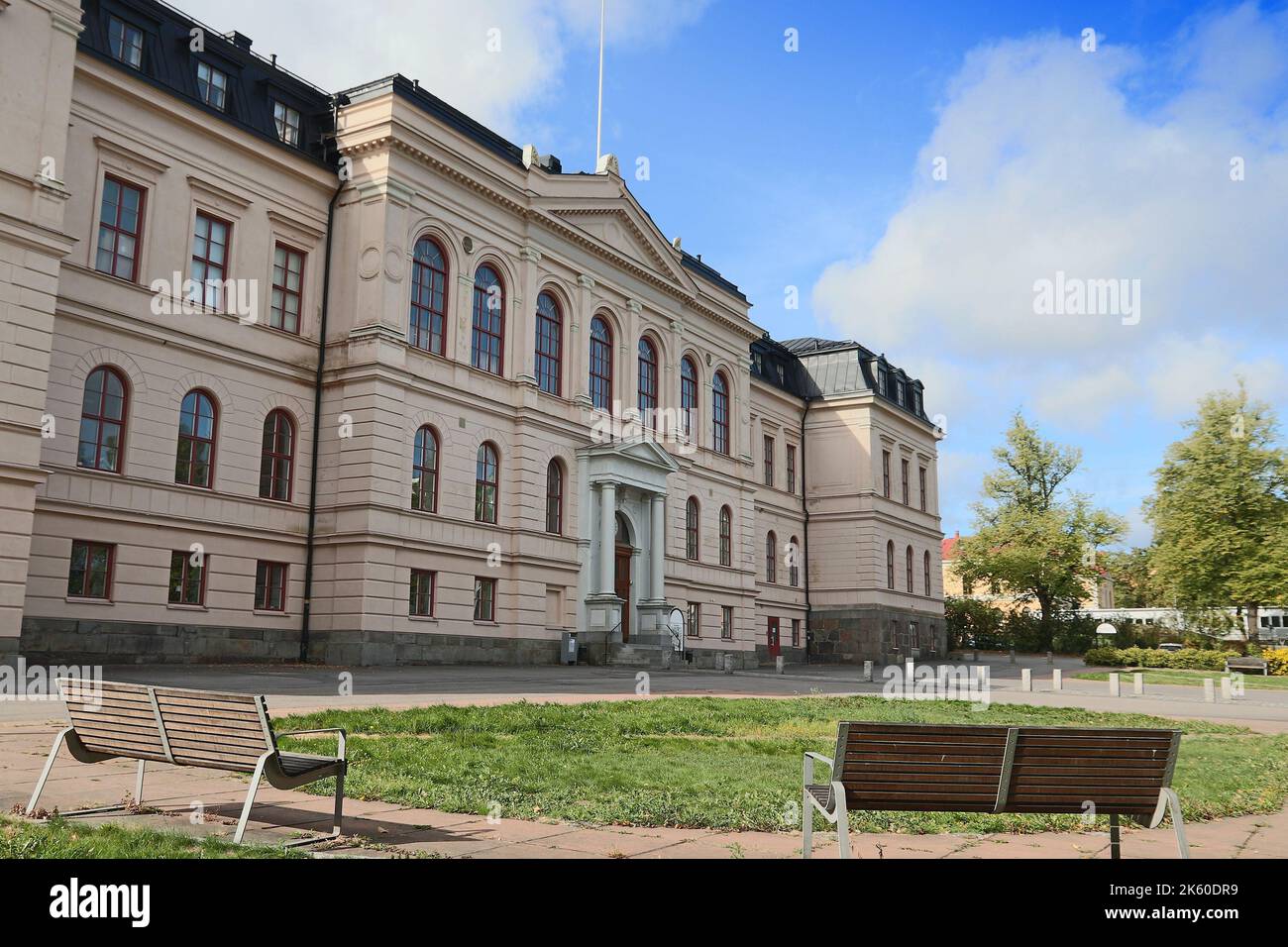Norrkoping town landmarks in Sweden. High school building (gymnasium ...