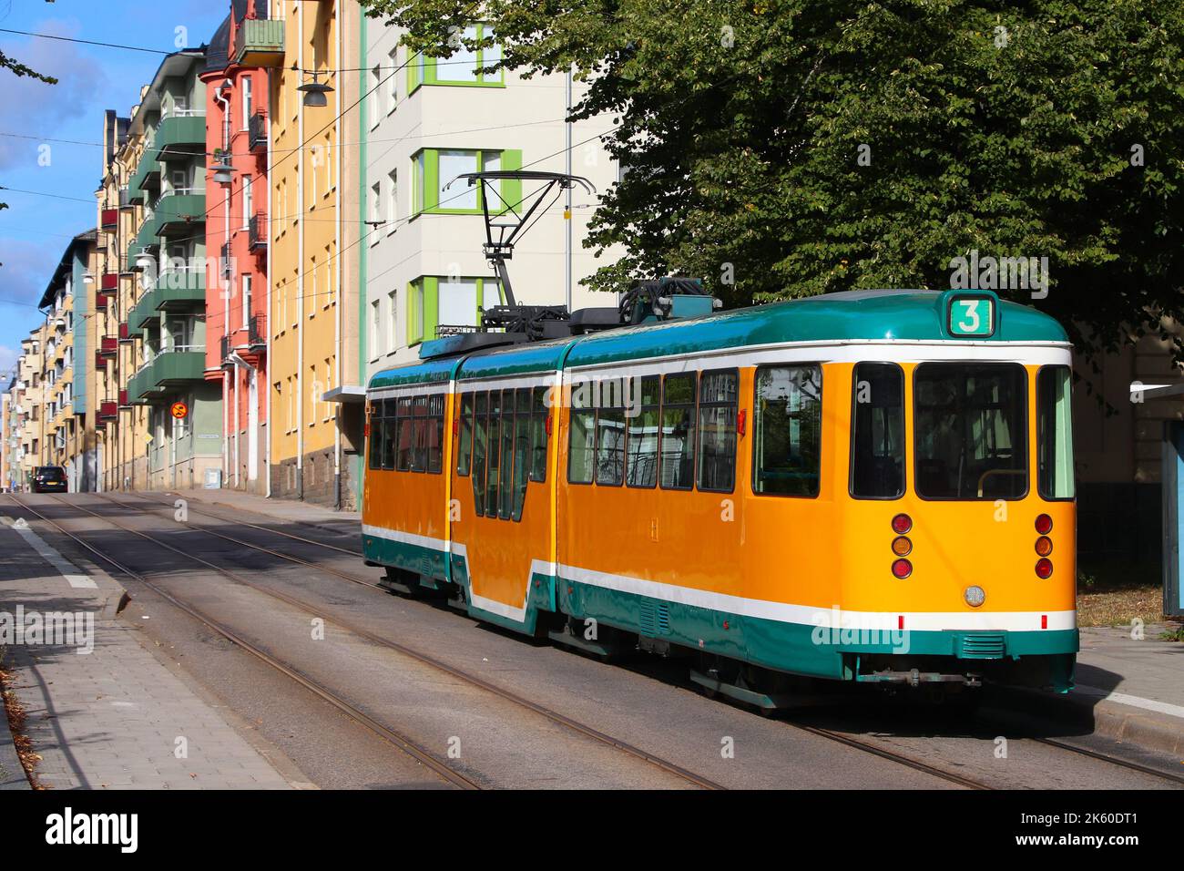 Norrkoping town in Sweden. Public transportation - electric tram Stock ...