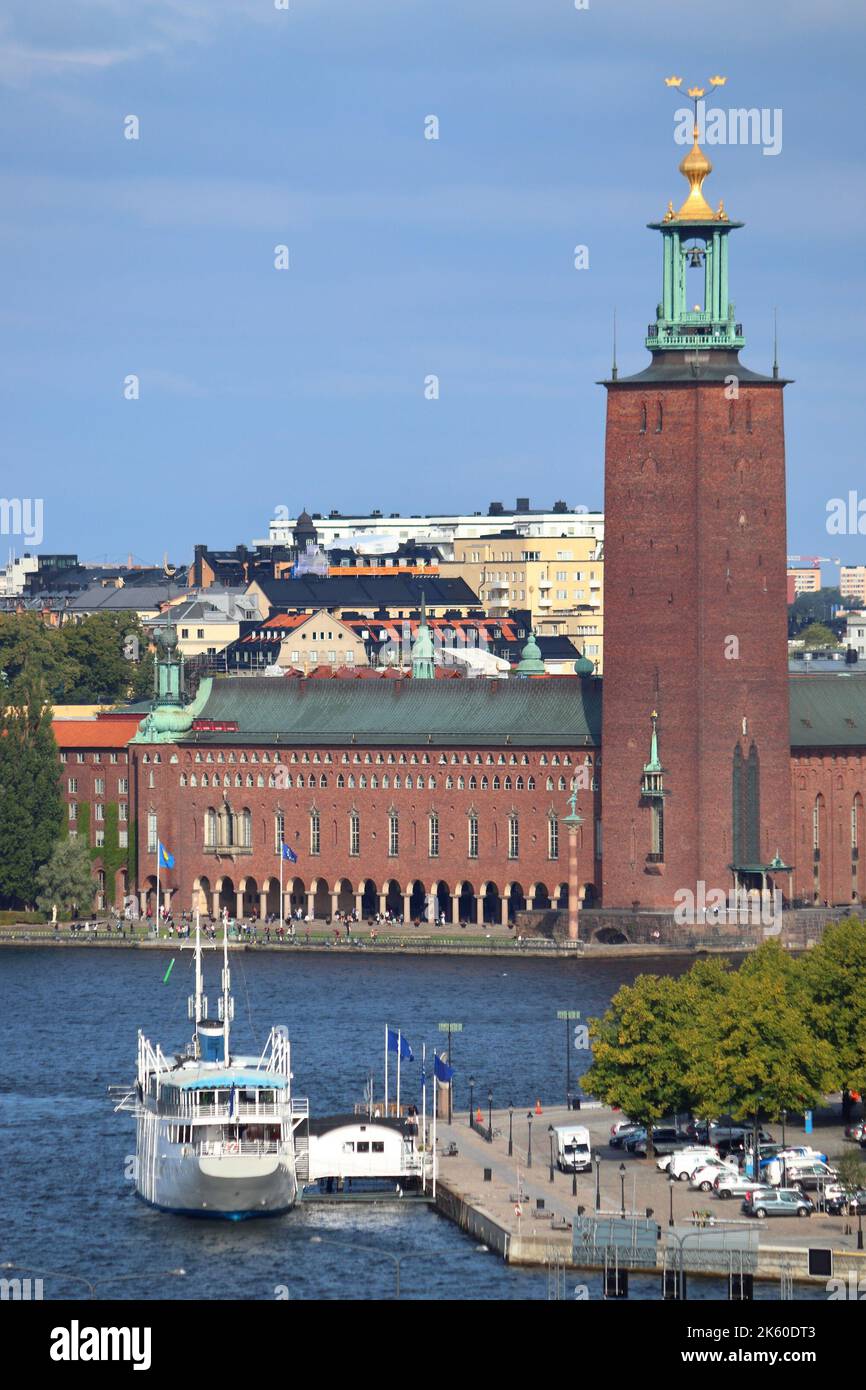 Stockholm city skyline in Sweden. Stadshuset - City Hall Stock Photo ...