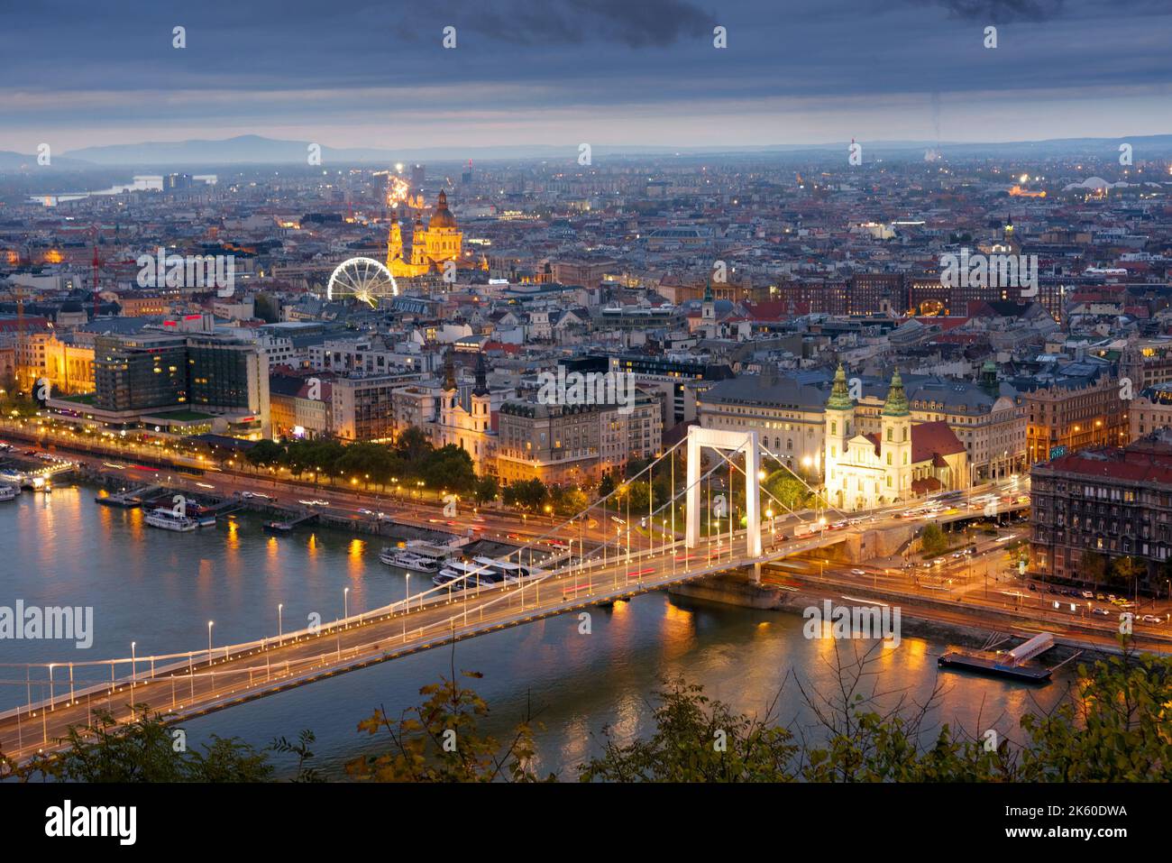 Aerial night skyline budapest hi-res stock photography and images - Alamy