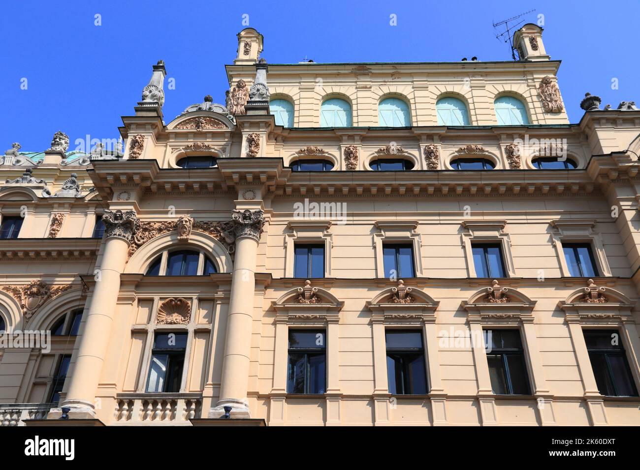 Krakow city in Poland. Juliusz Slowacki theatre - baroque landmark ...