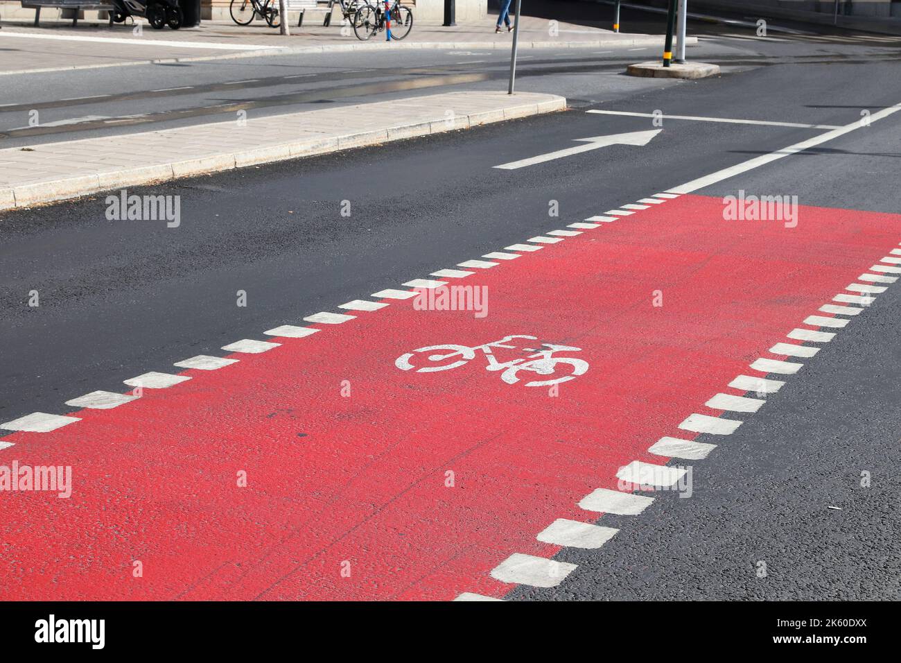 Bicycle lane in Stockholm, Sweden. Cycling transportation infrastructure Stock Photo - Alamy