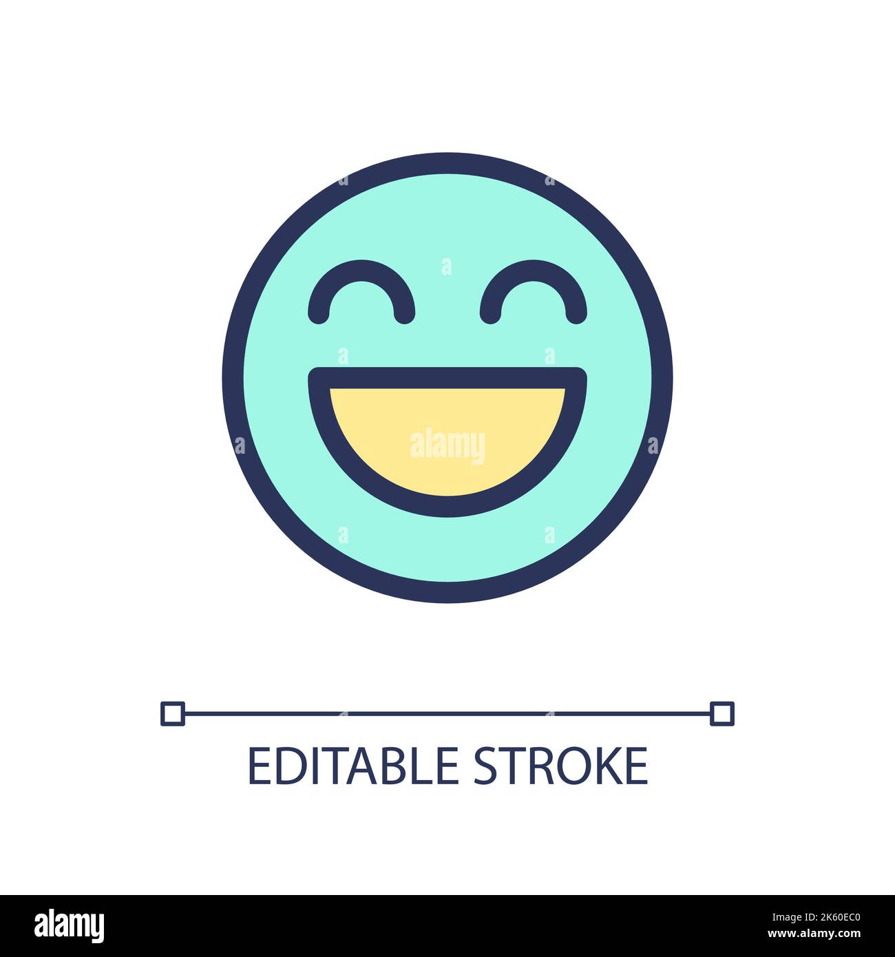 Laughing emoji pixel perfect RGB color ui icon Stock Vector Image & Art ...