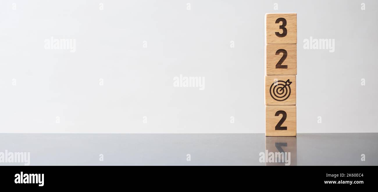 2023 block with dartboard sign. Business Goal, Target, Resolution, strategy, plan, Action ...