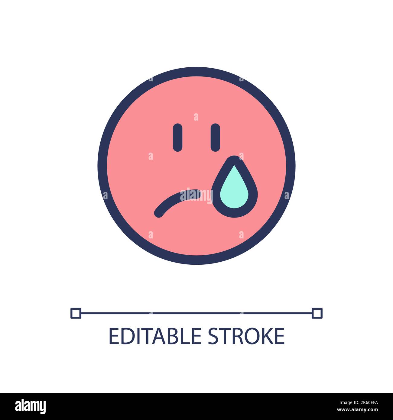 Crying emoji outline hi-res stock photography and images - Alamy