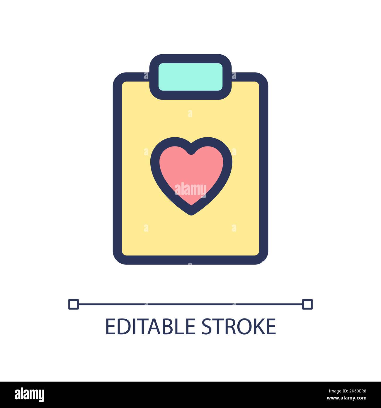 Health record pixel perfect RGB color ui icon Stock Vector Image & Art ...