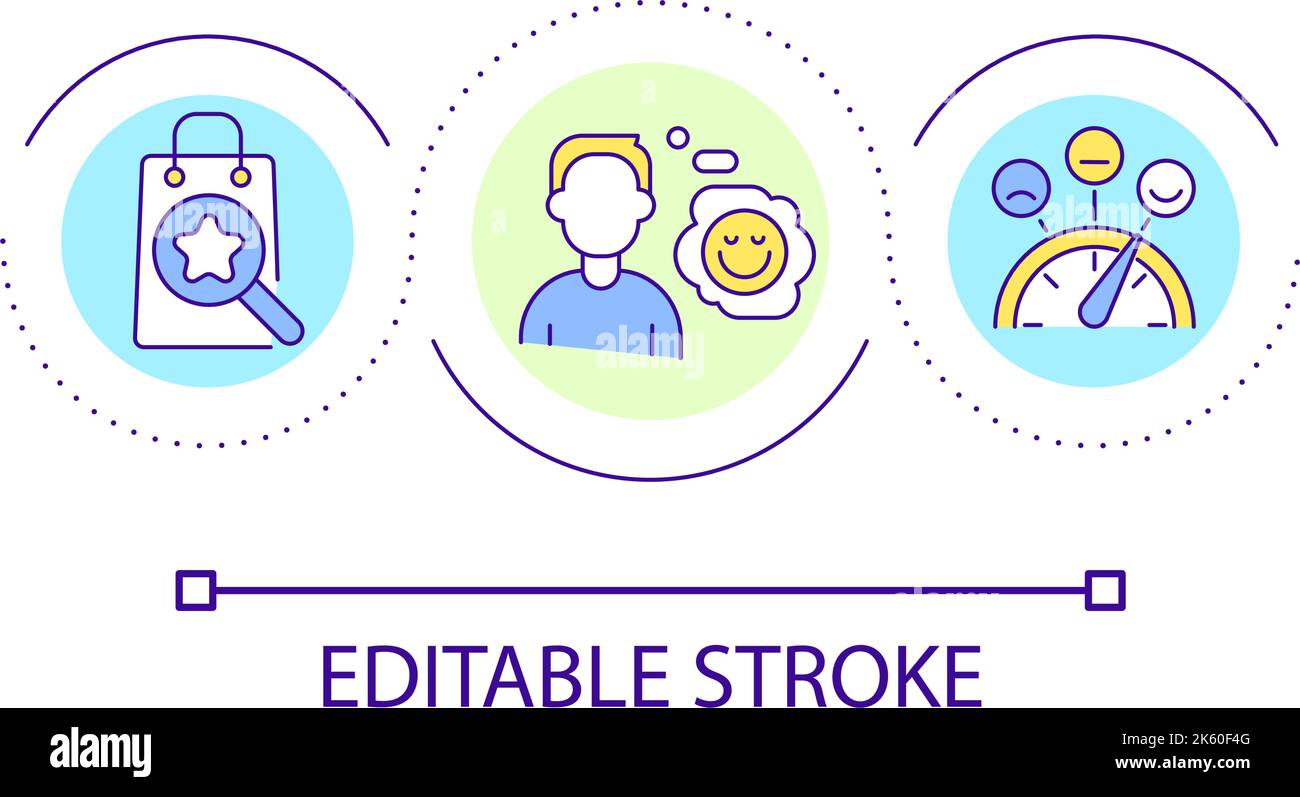 Customer satisfaction with high product quality loop concept icon Stock ...