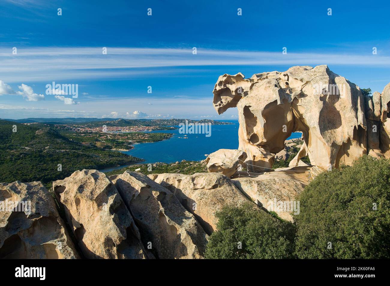 Palau, the granite Bear Rock dominates Palau, Bocche di Bonifacio, La ...