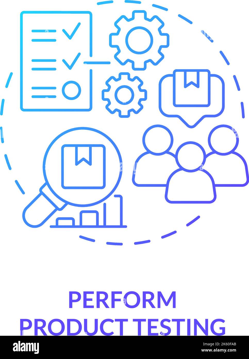 Perform product testing blue gradient concept icon Stock Vector Image ...