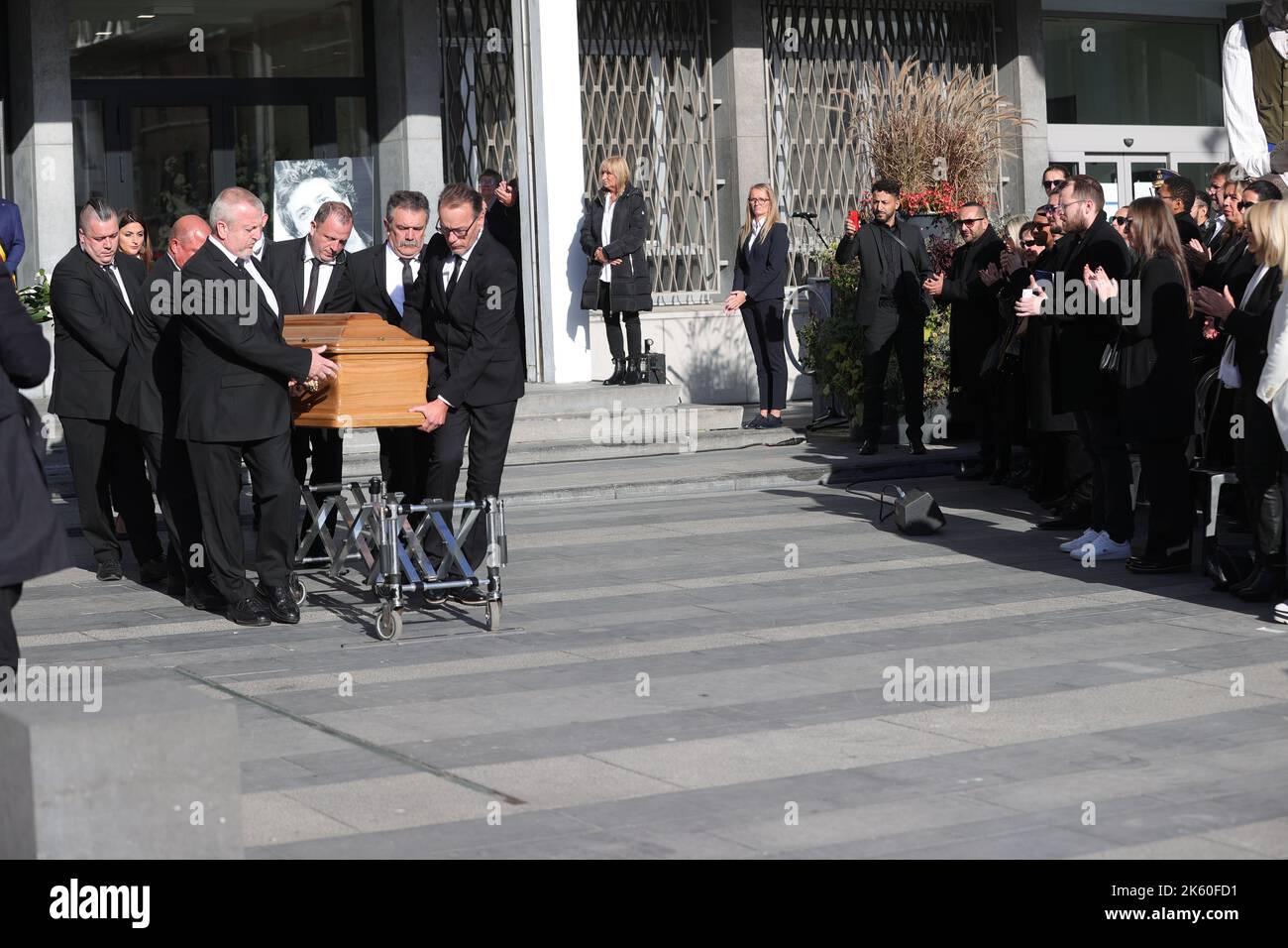 Illustration shows the funeral ceremony for Franco Dragone, Italian ...