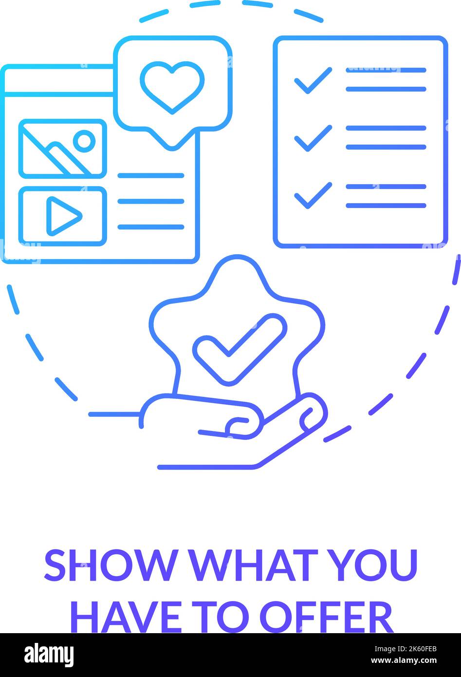 Show what you have to offer blue gradient concept icon Stock Vector ...