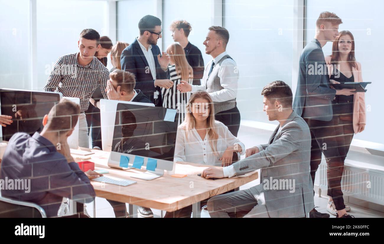 business people greet each other in the office Stock Photo - Alamy