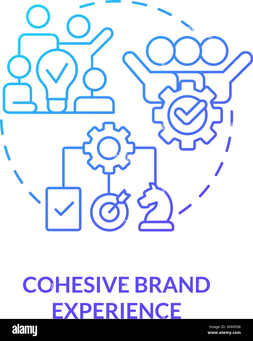 Cohesive brand experience blue gradient concept icon Stock Vector Image ...