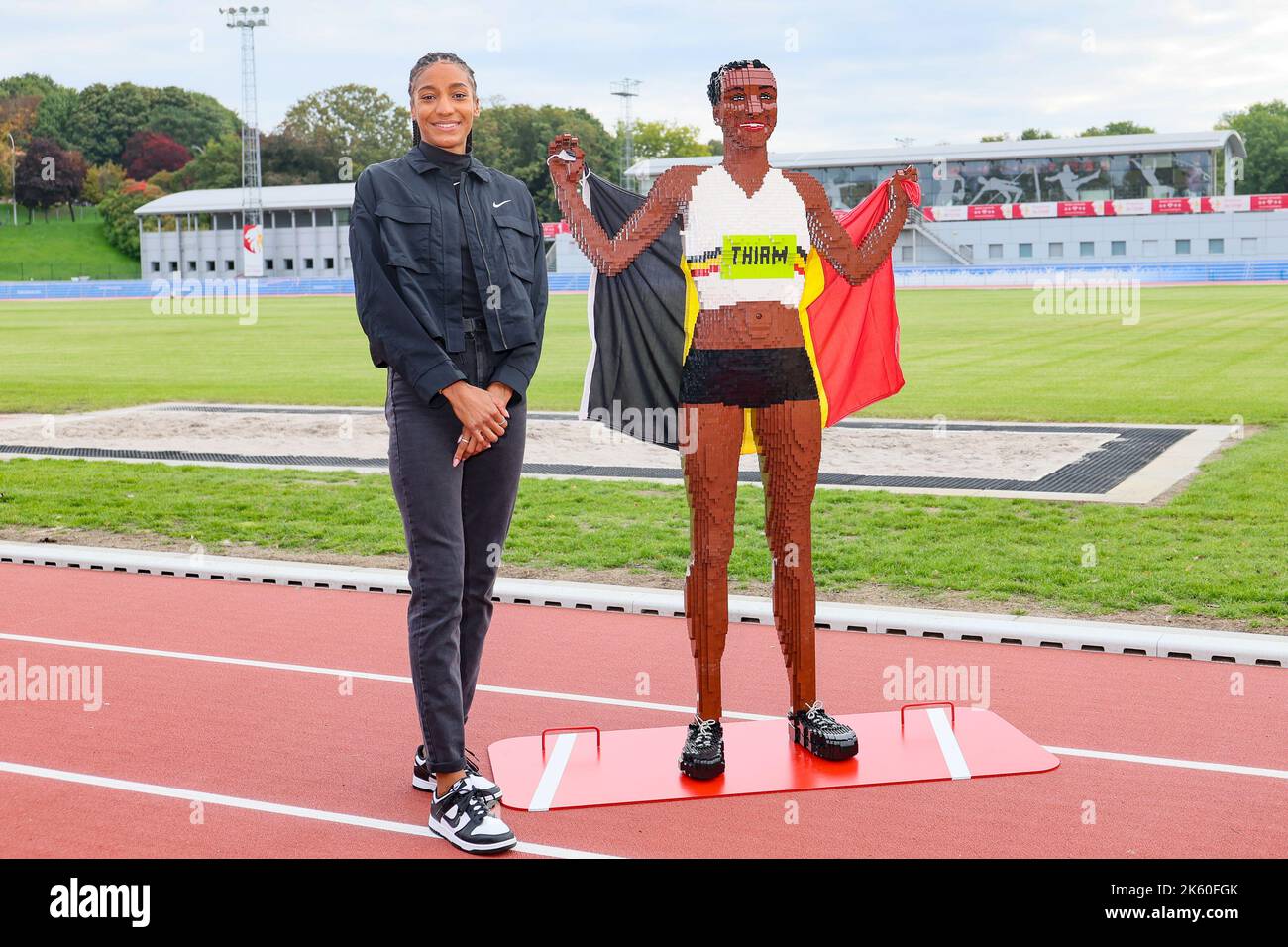 Belgian Nafissatou Nafi Thiam poses for the photographer with a life ...