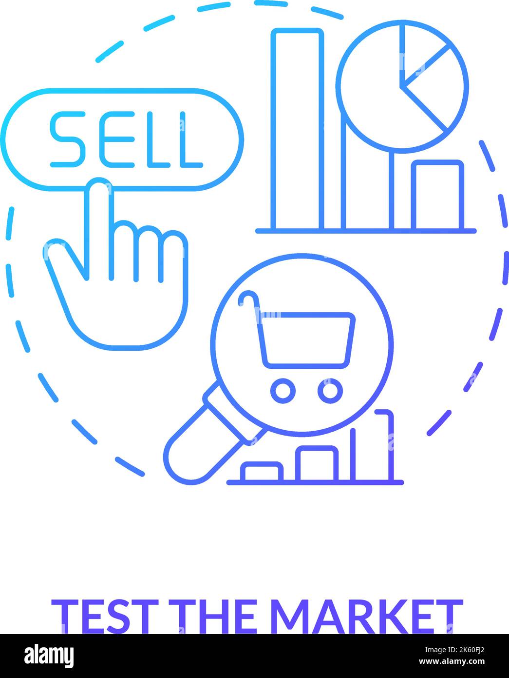 Test market blue gradient concept icon Stock Vector Image & Art - Alamy