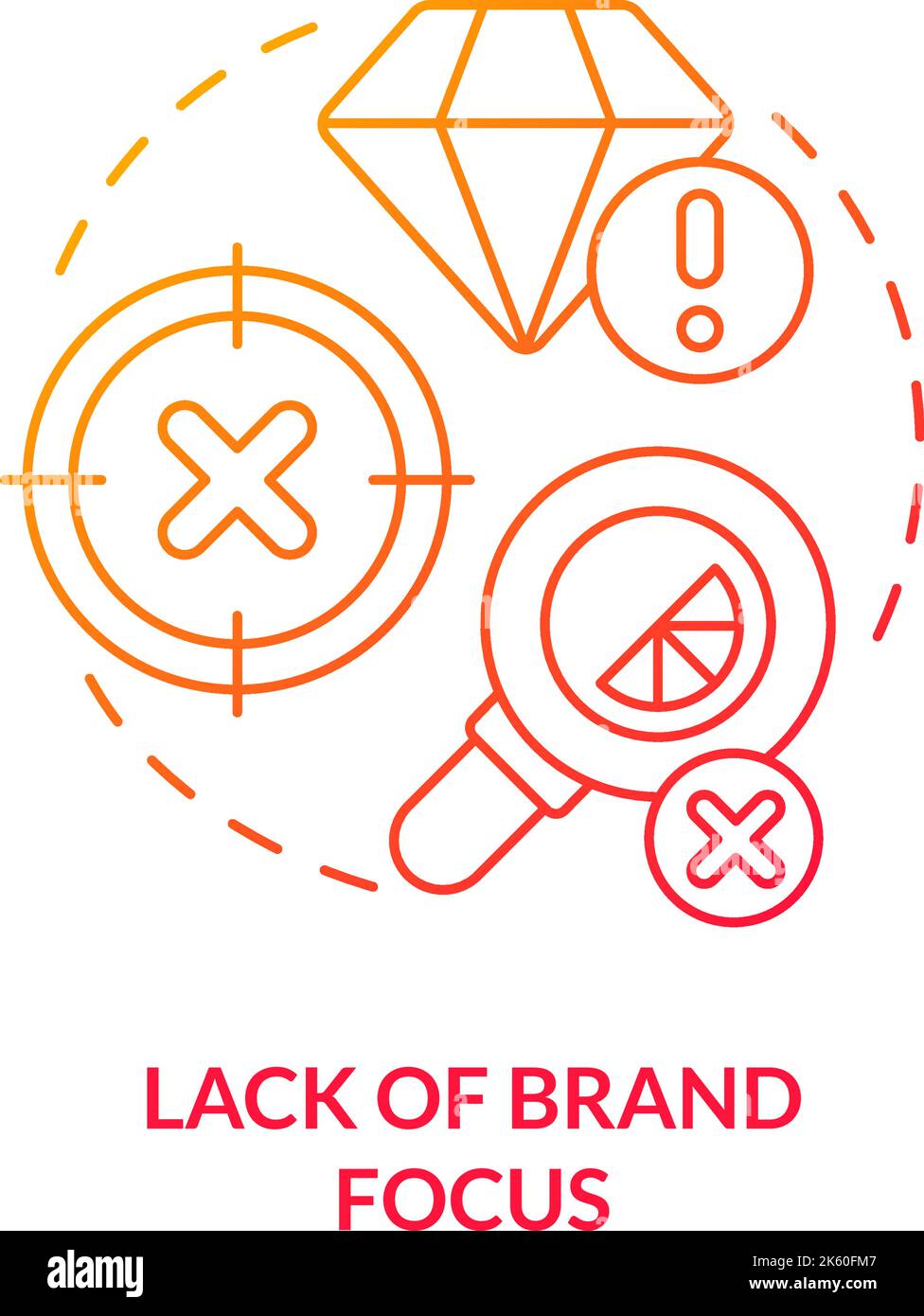 Lack of brand focus red gradient concept icon Stock Vector Image & Art ...