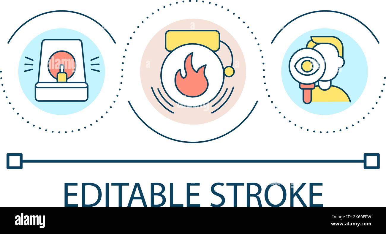 Regularly test smoke detector loop concept icon Stock Vector Image ...