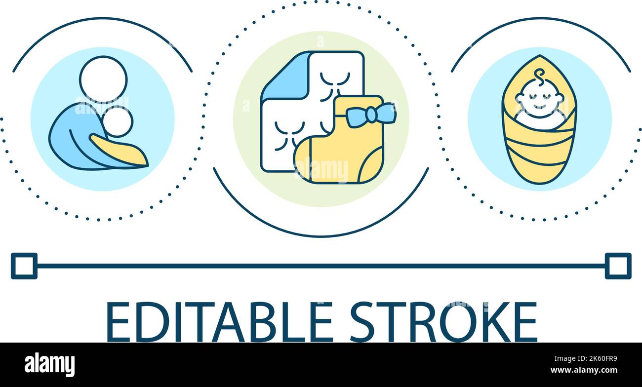 Use body heat to keep baby warm loop concept icon Stock Vector Image ...