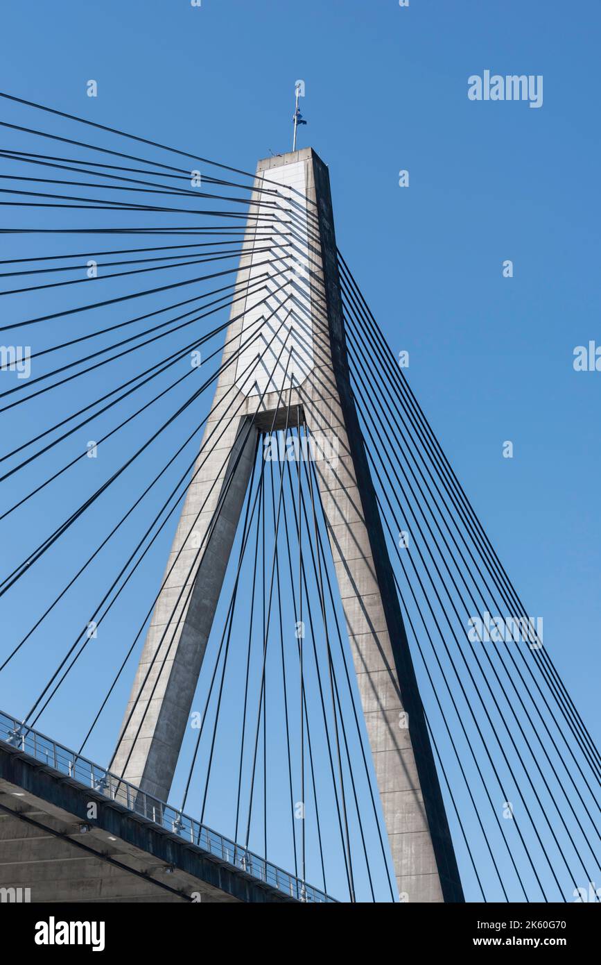 One of the towers of the Anzac Bridge in Pyrmont, Sydney, Australia ...