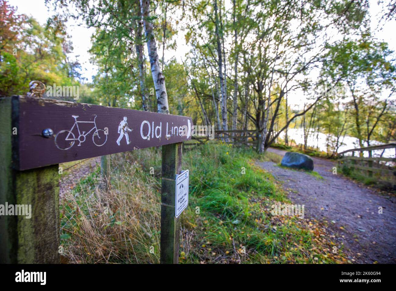 Path down to the old railway line at Cambus O' May suspension bridge ...