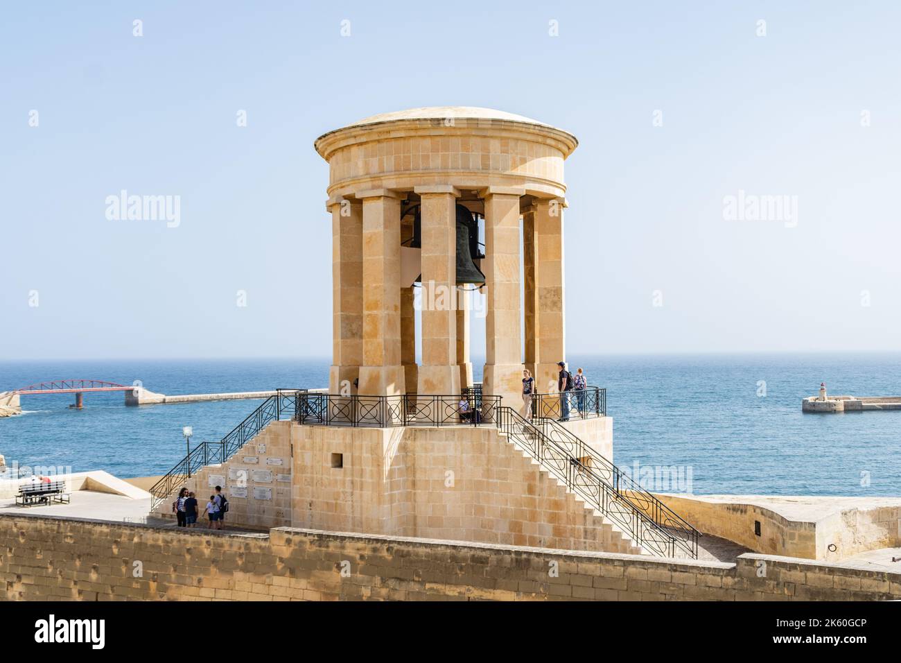 Valletta, Malta - April 9th 2018: The Siege Bell Memorial built in 1992 ...