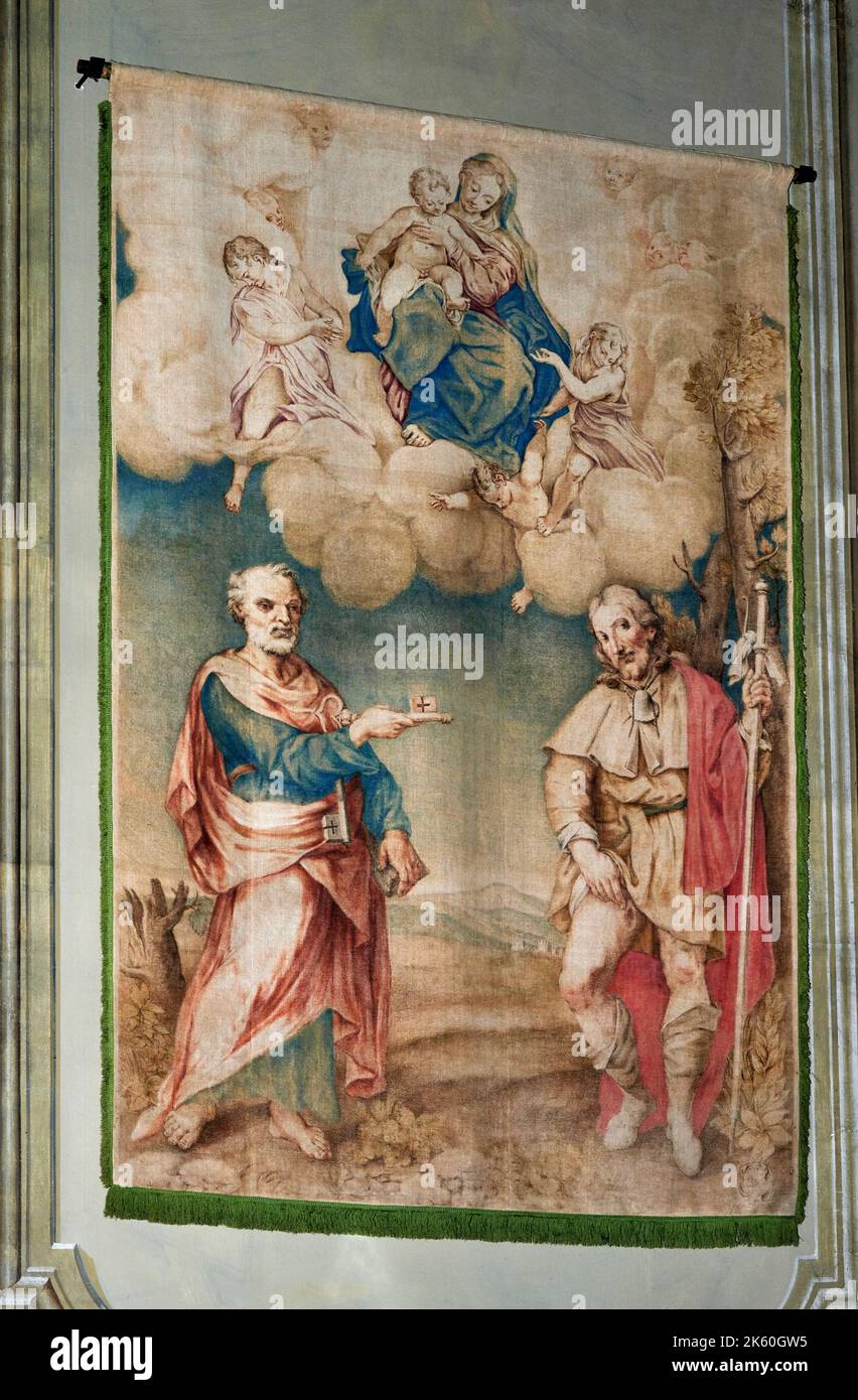 Madonna col Bambino con S. Pietro e S. Rocco - stendardo processionale ...