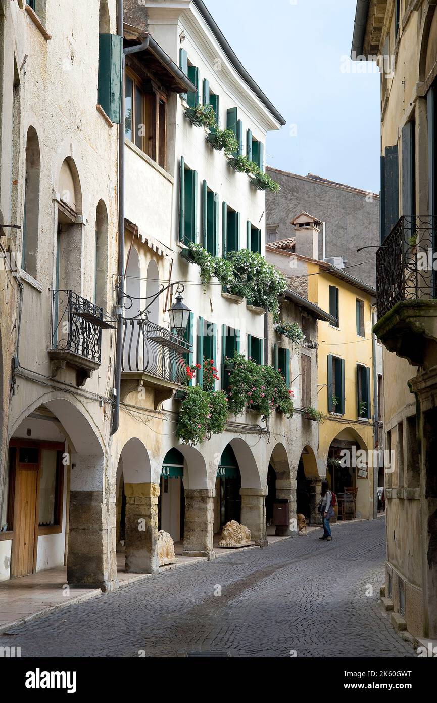 the medieval city of Asolo, Treviso, Veneto, Italy, Europe Stock Photo ...