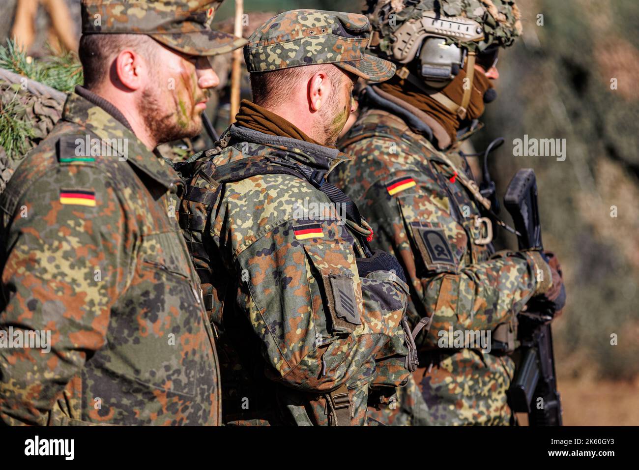 Rukla, Lithuania - 2022 October 10: Germany Nato soldiers with full ...