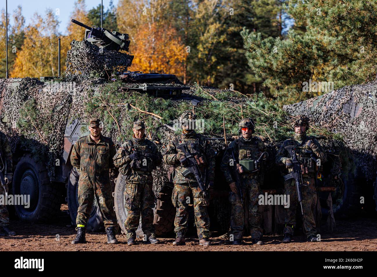 Rukla, Lithuania - 2022 October 10: Germany Nato soldiers with full ...