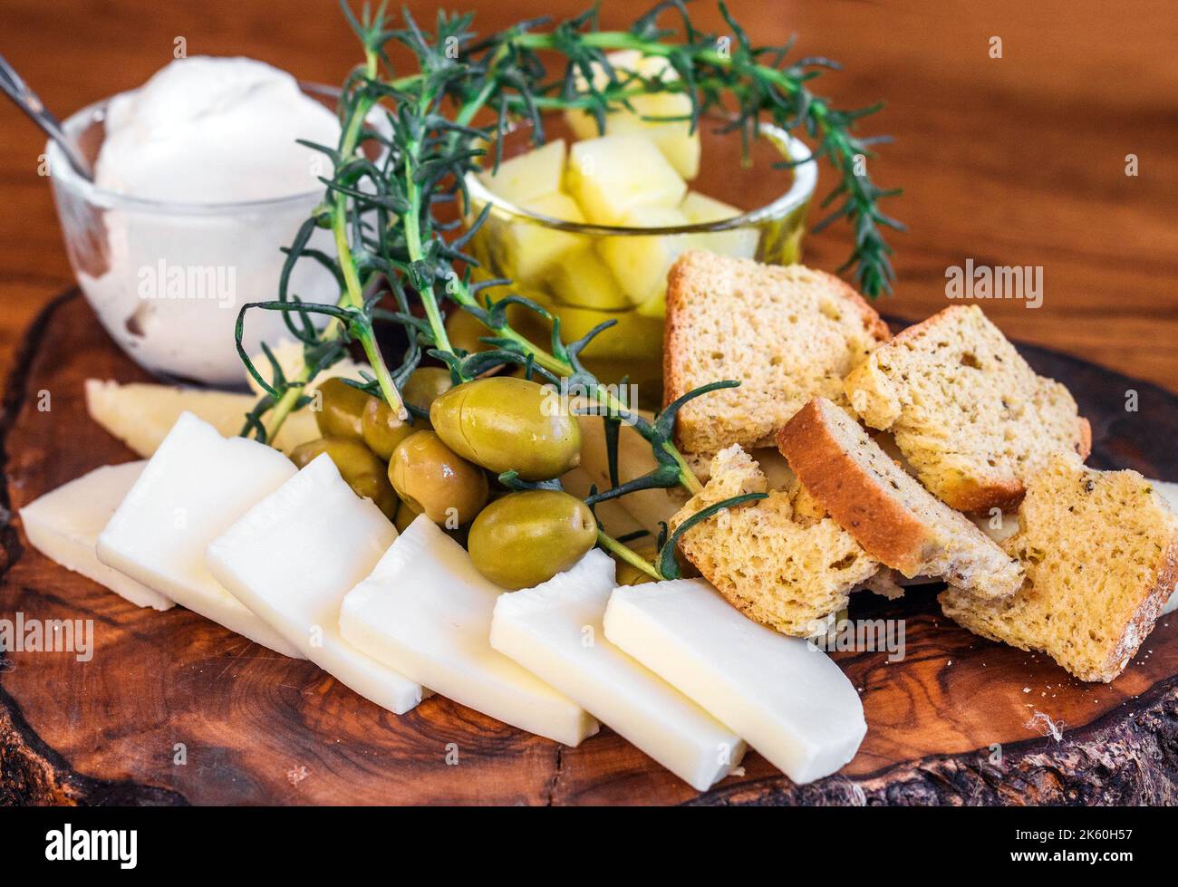 Traditional Cretan cheese board with kefalotiri, tirozouli, graviera ...