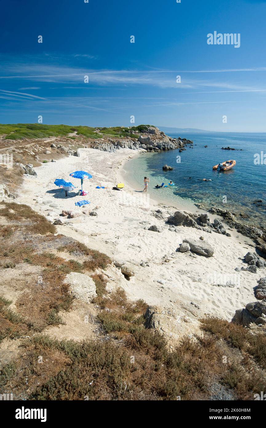 Cala del Nuraghe, Mal di Ventre Island, Cabras, Sardinia, Italy, Europe ...