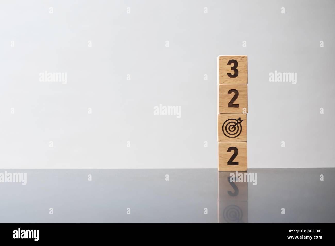 2023 block with dartboard sign. Business Goal, Target, Resolution, strategy, plan, Action ...