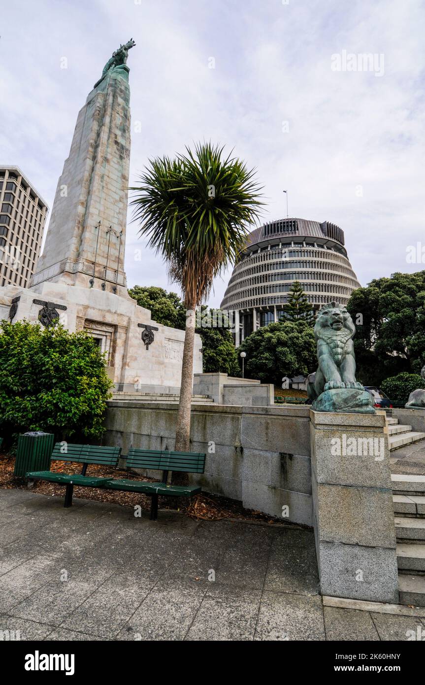 A World War 1 memorial near the New Zealand Parliament in Wellington on ...