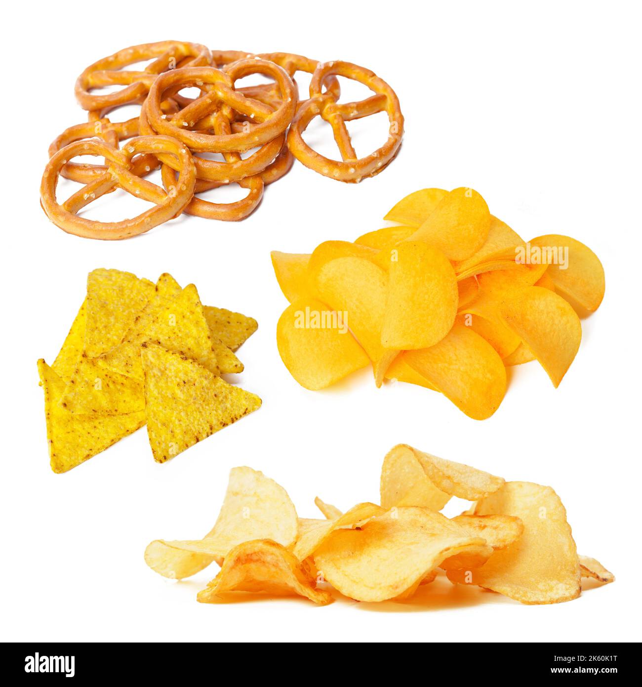 Snack collection isolated on white background collage Stock Photo - Alamy