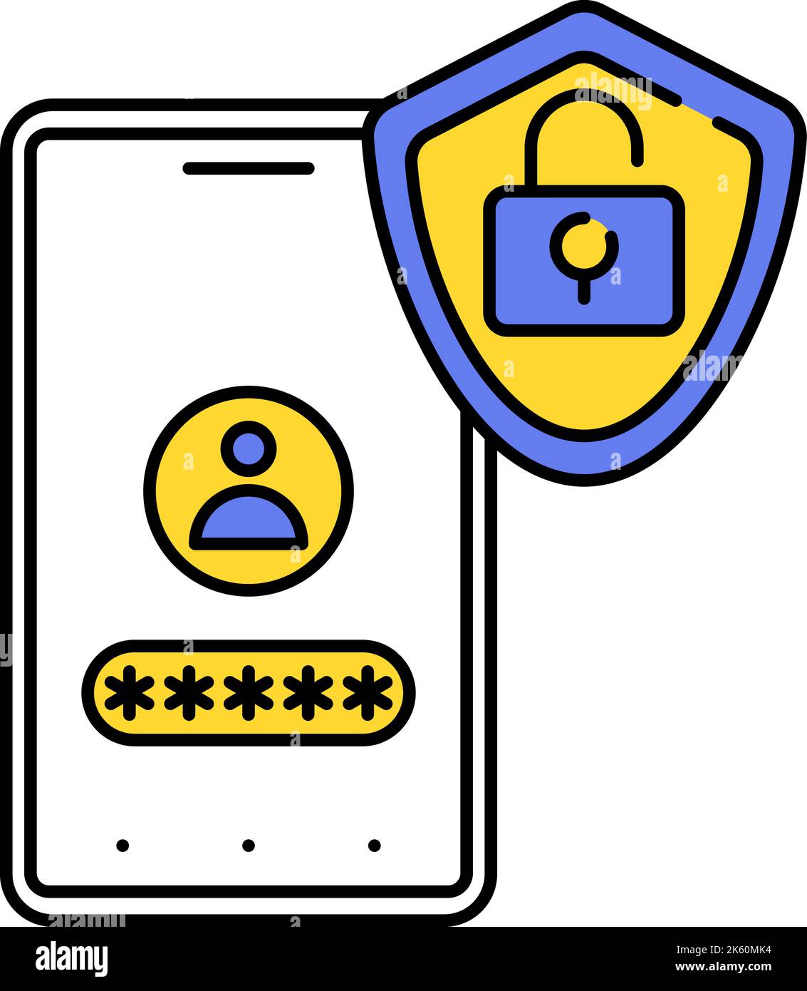 Smartphone Security Linear Icon Mobile Phone User Verification Login
