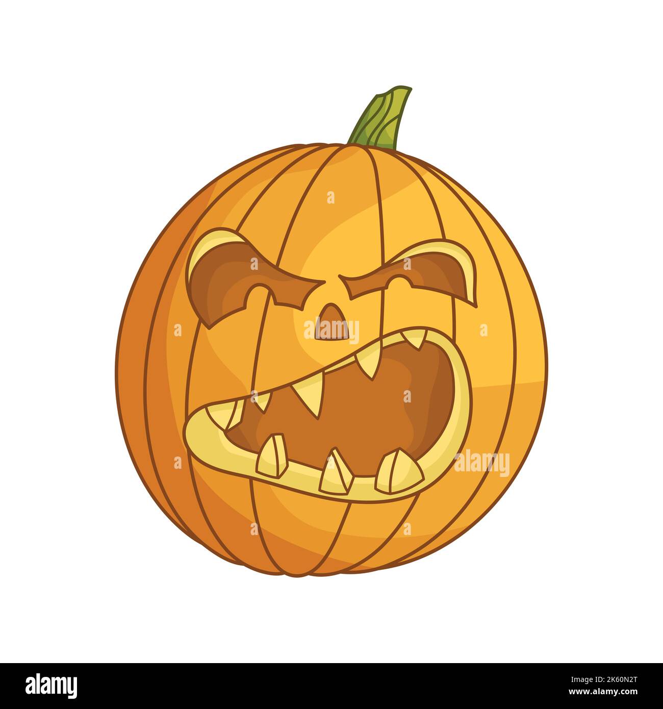 Scary Jack-o-lantern pumpkin head screams. Traditional character for ...
