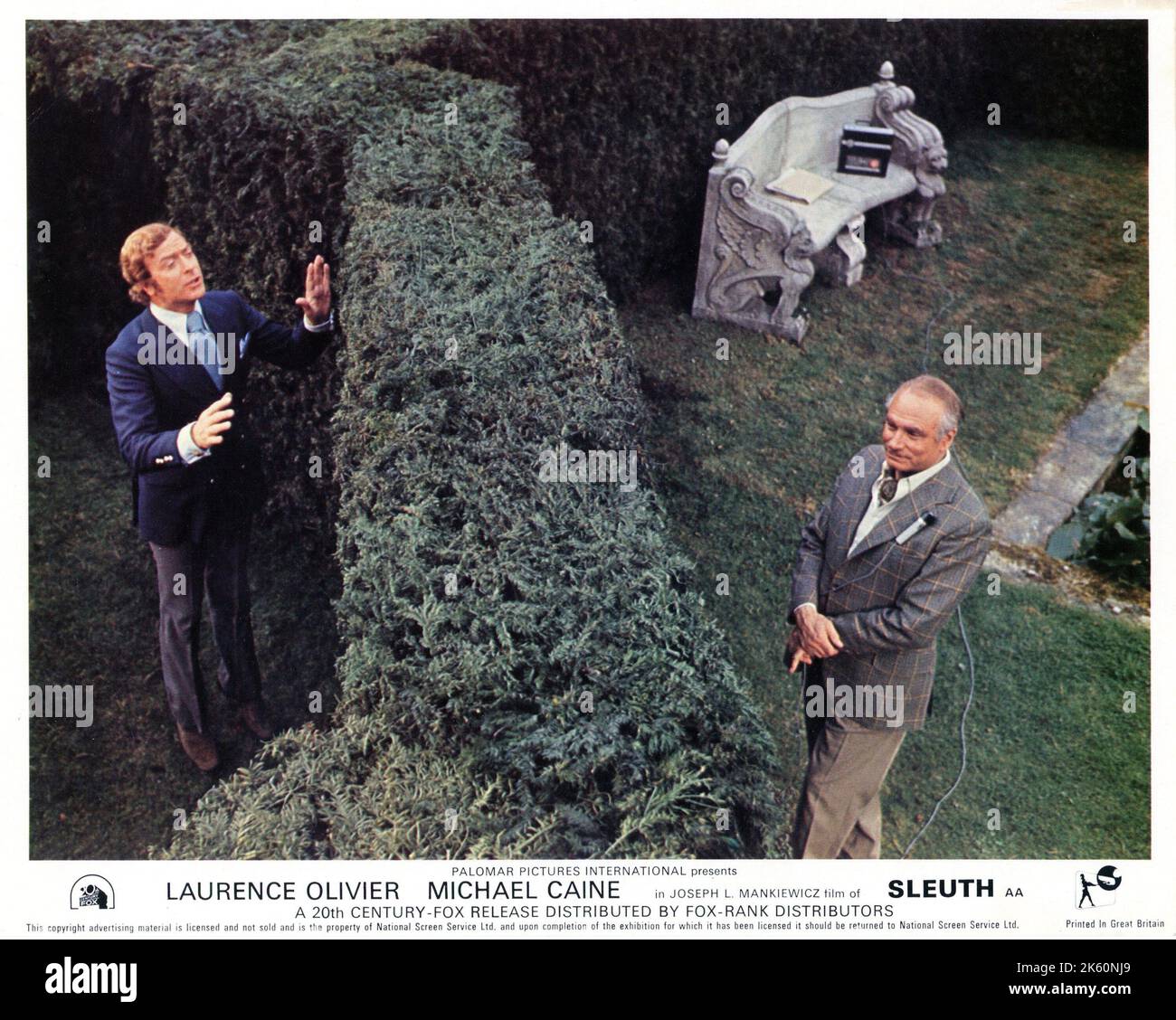 MICHAEL CAINE as Milo Tindle and LAURENCE OLIVIER as Andrew Wyke in ...