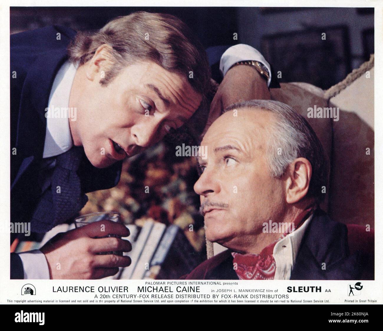 MICHAEL CAINE as Milo Tindle and LAURENCE OLIVIER as Andrew Wyke in ...