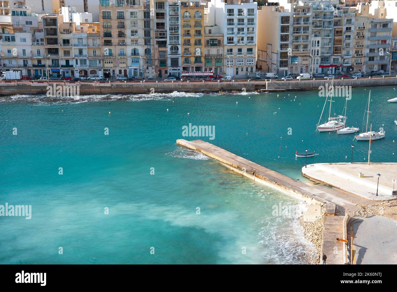 St. Julian (San Ġiljan) Bay, Malta Island, Mediterranean Sea, Europe ...