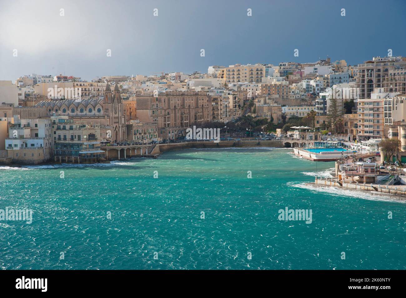 St. Julian (San Ġiljan) Bay, Malta Island, Mediterranean Sea, Europe ...