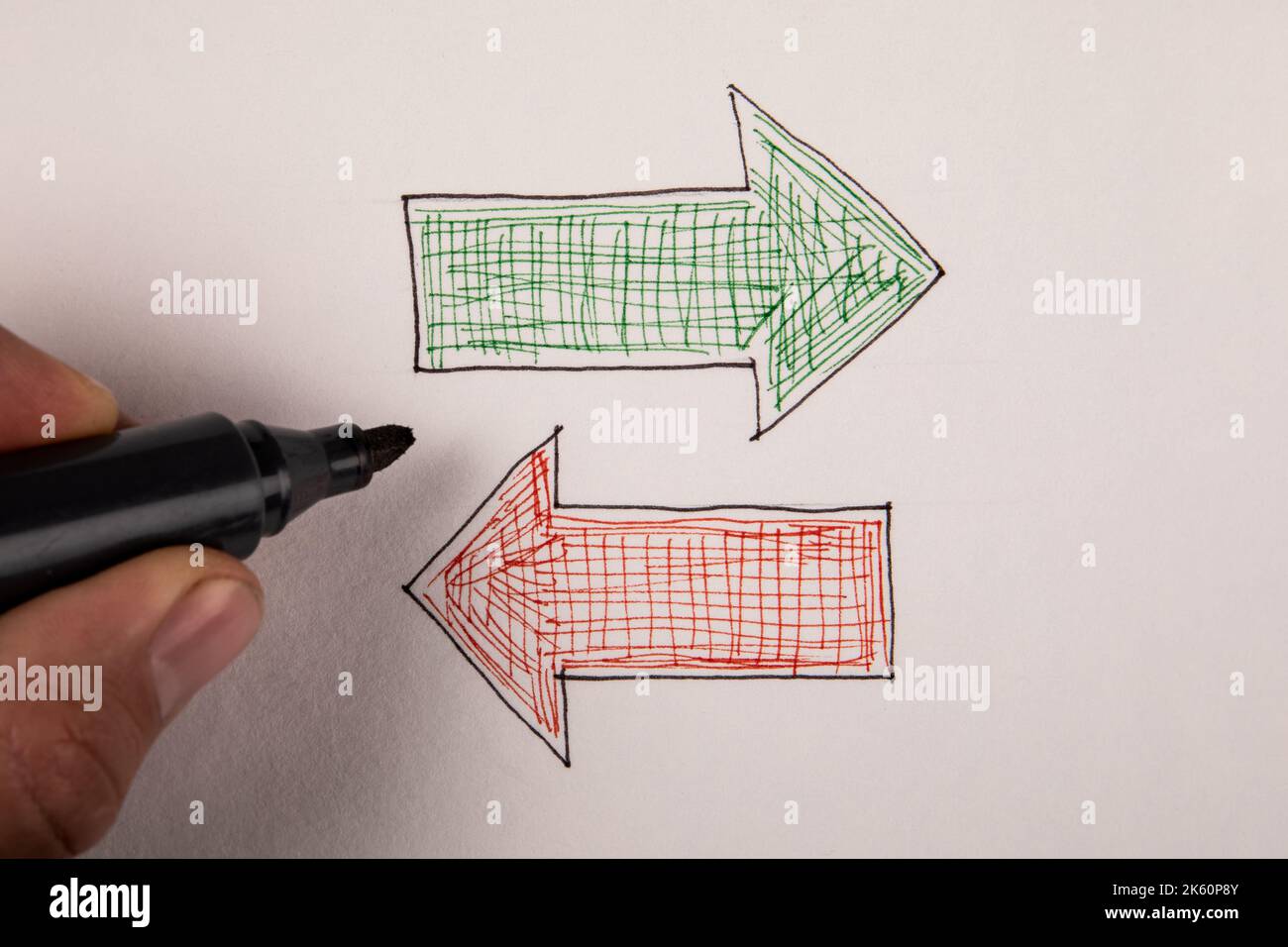 Directional arrows on a white background. Concept of choice Stock Photo ...