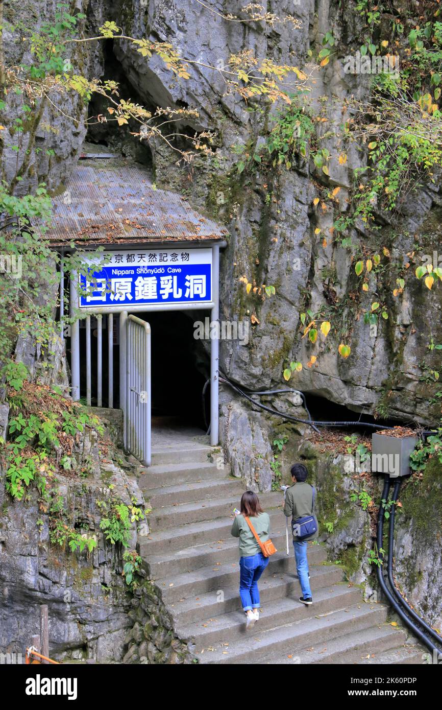 The entrance of Nippara Limestone Caves in Okutama-machi Tokyo Japan ...
