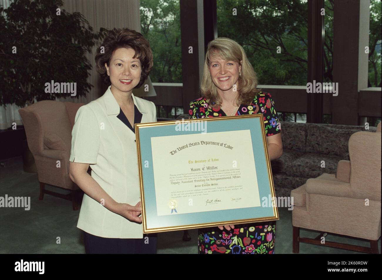 Office of the Secretary - Secretary Elaine Chao Presenting Certificates ...