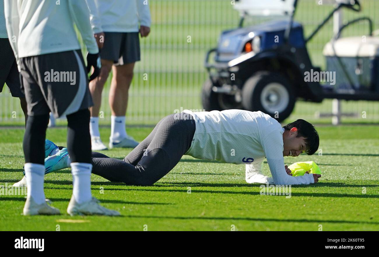 Tottenham Hotspur's Son Heung-min during a training session at the ...
