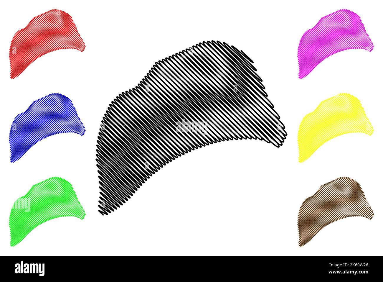 Lamu island (Republic of Kenya, Indian Ocean) map vector illustration ...