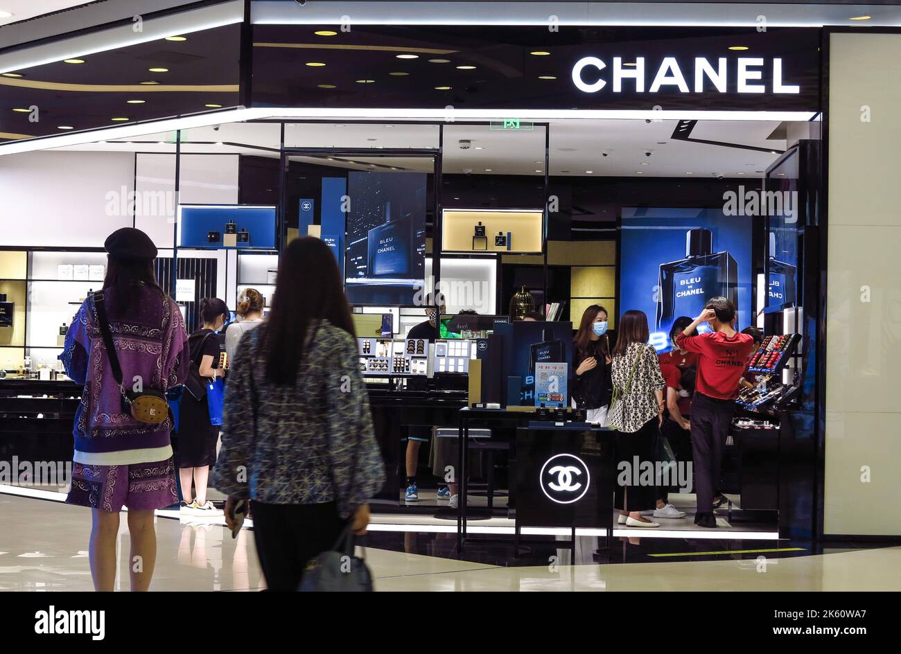 BEIJING, CHINA - AUGUST 28, 2022 - People shop at a Chanel store at ...