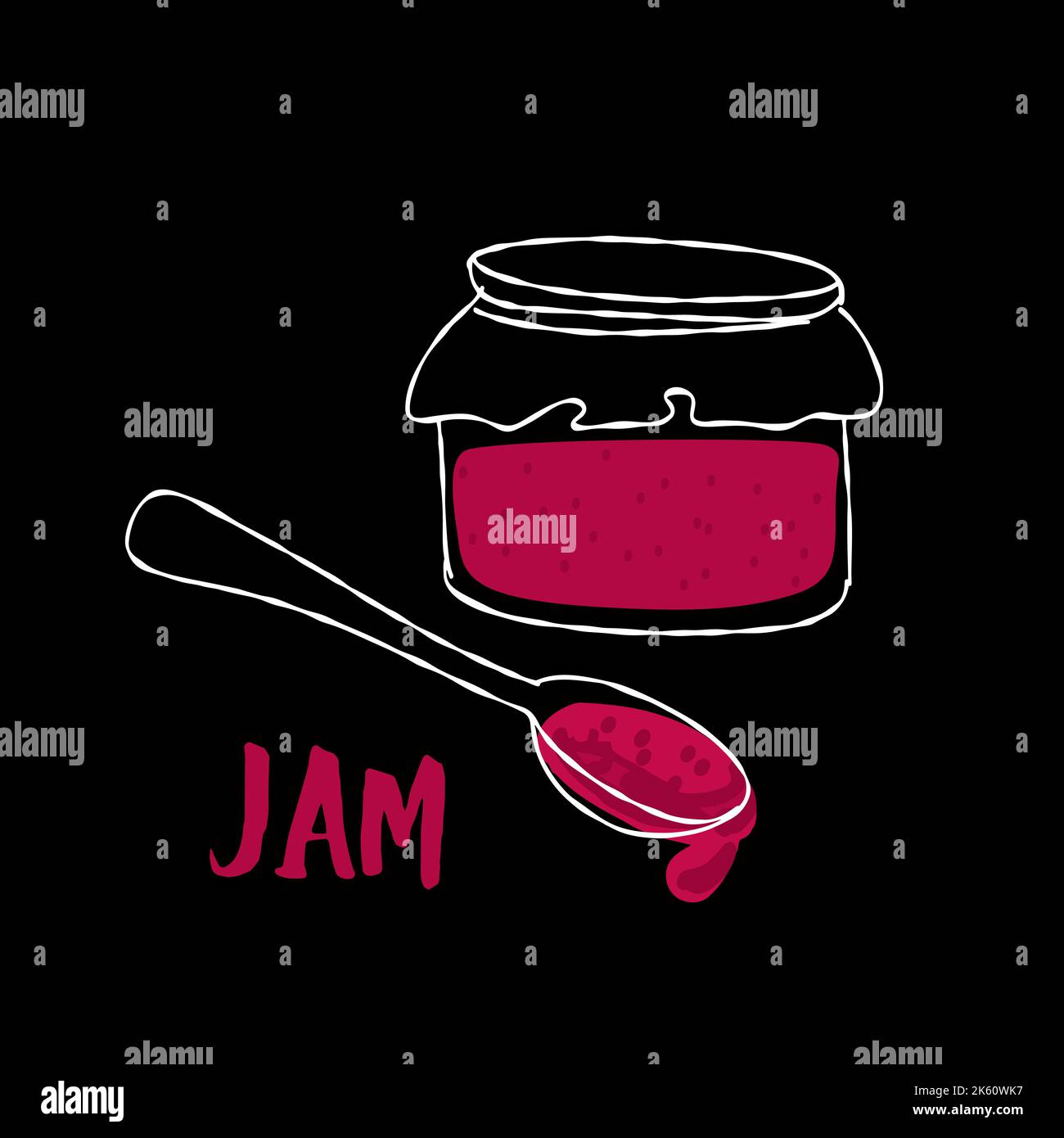 Glass jar spoon red Stock Vector Images - Alamy